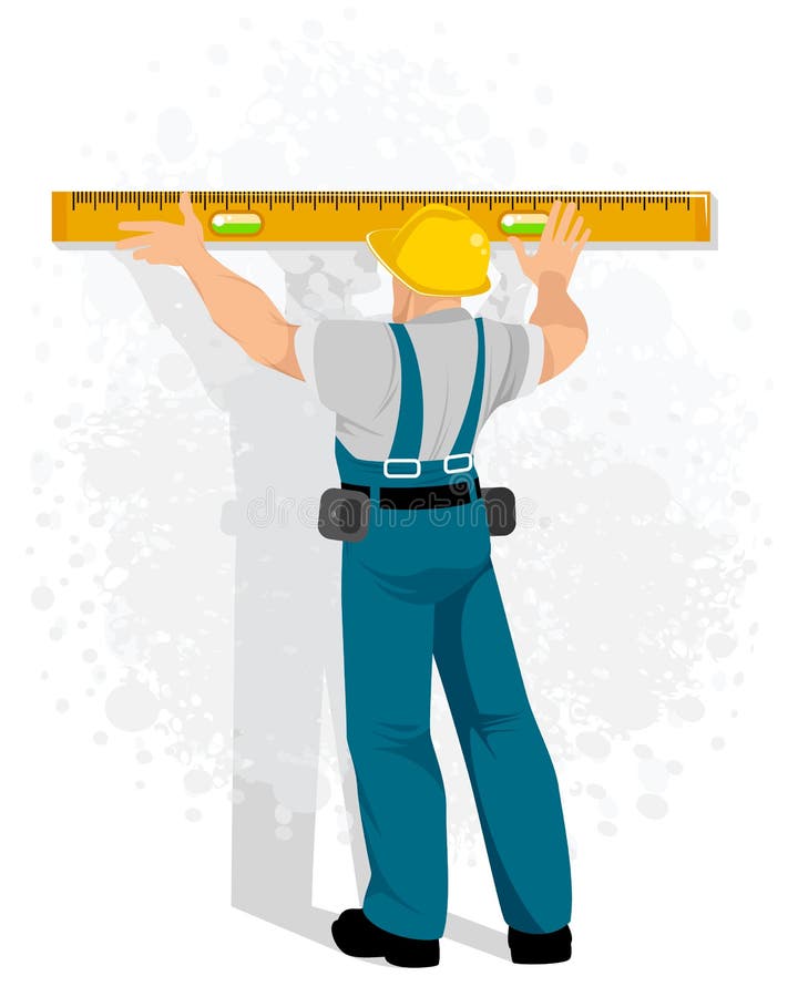 Cartoon Man With Ruler Straightedge Stock Vector - Illustration of ...