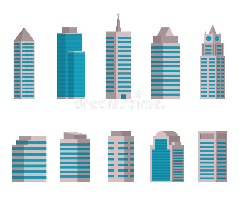 Vector Illustration of Building Icon Stock Vector - Illustration of ...