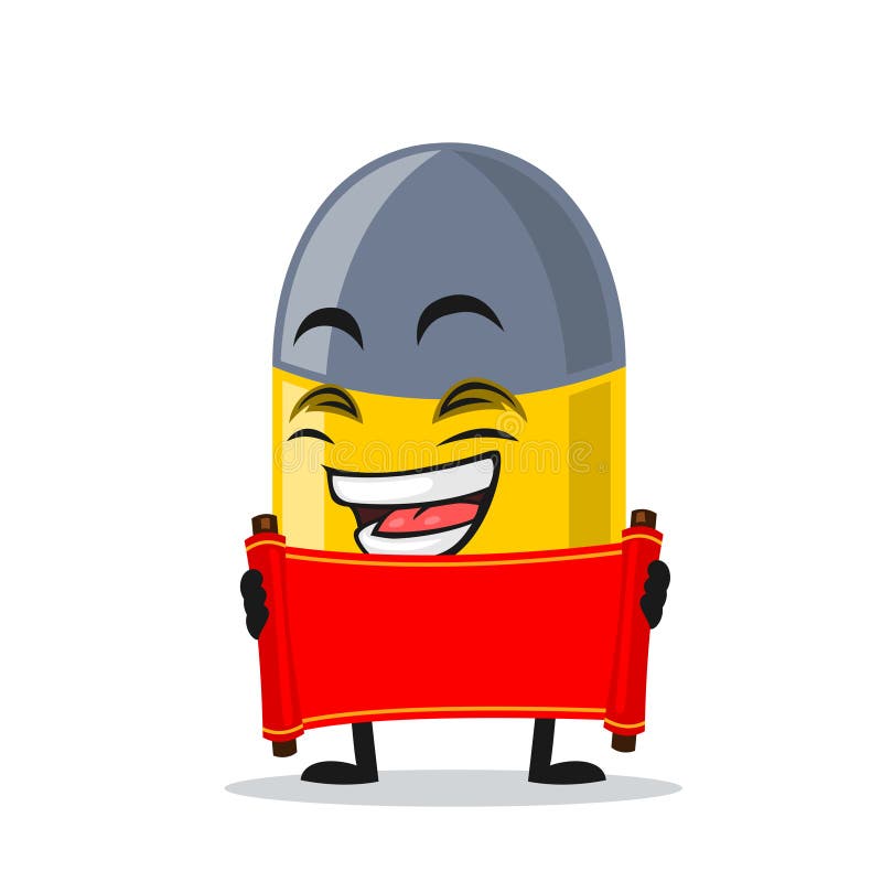 Vector Illustration of Bullet Mascot or Character Stock Photo ...
