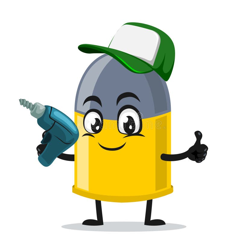 Vector Illustration of Bullet Mascot or Character Stock Image ...