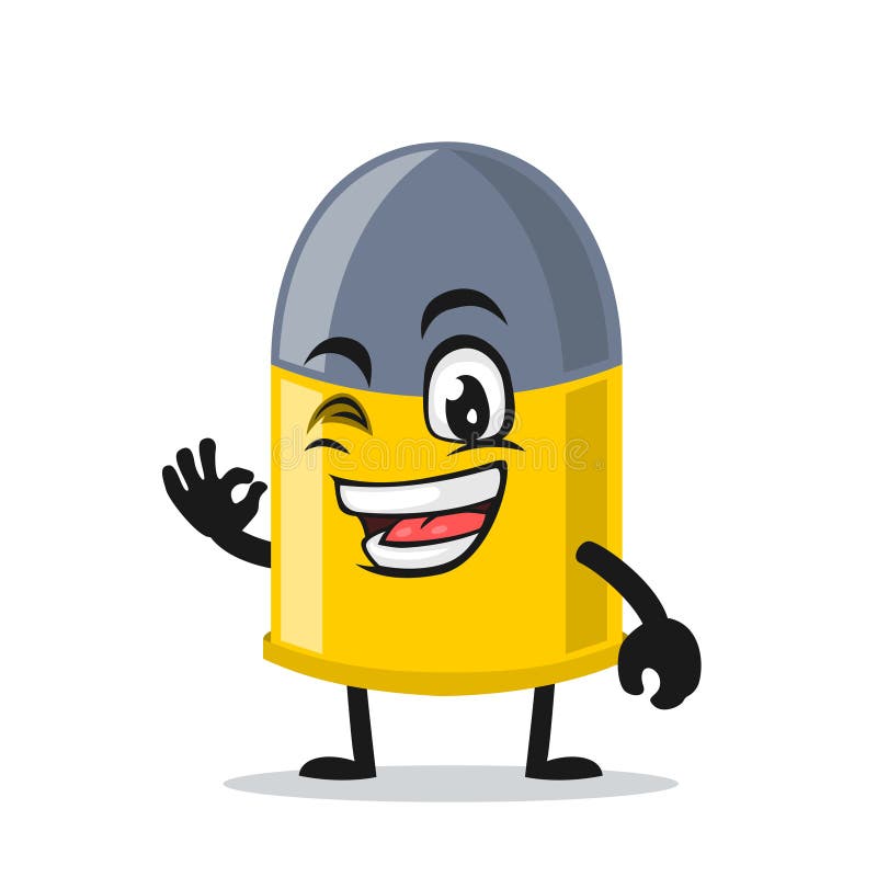 Vector Illustration of Bullet Mascot or Character Stock Photo ...