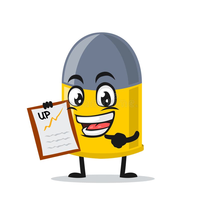 Vector Illustration of Bullet Mascot or Character Stock Photo ...