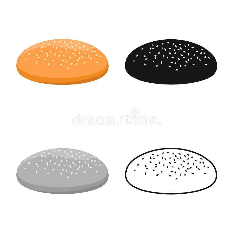 Vector Illustration of Bun and Sesame Logo. Web Element of Bun and ...