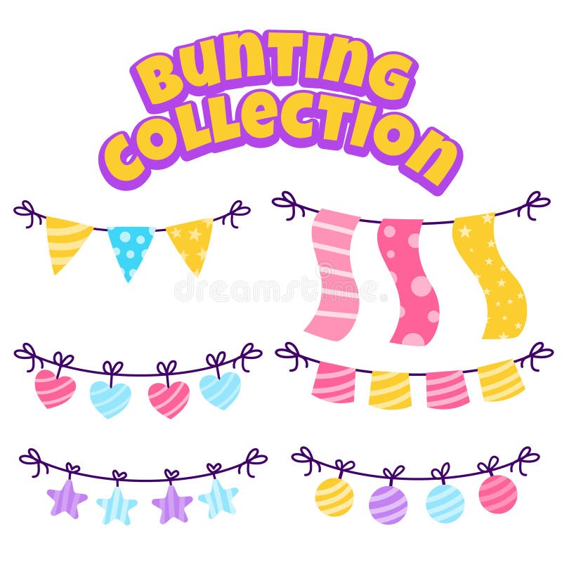Vector Illustration of Bunting Collection Stock Vector - Illustration ...