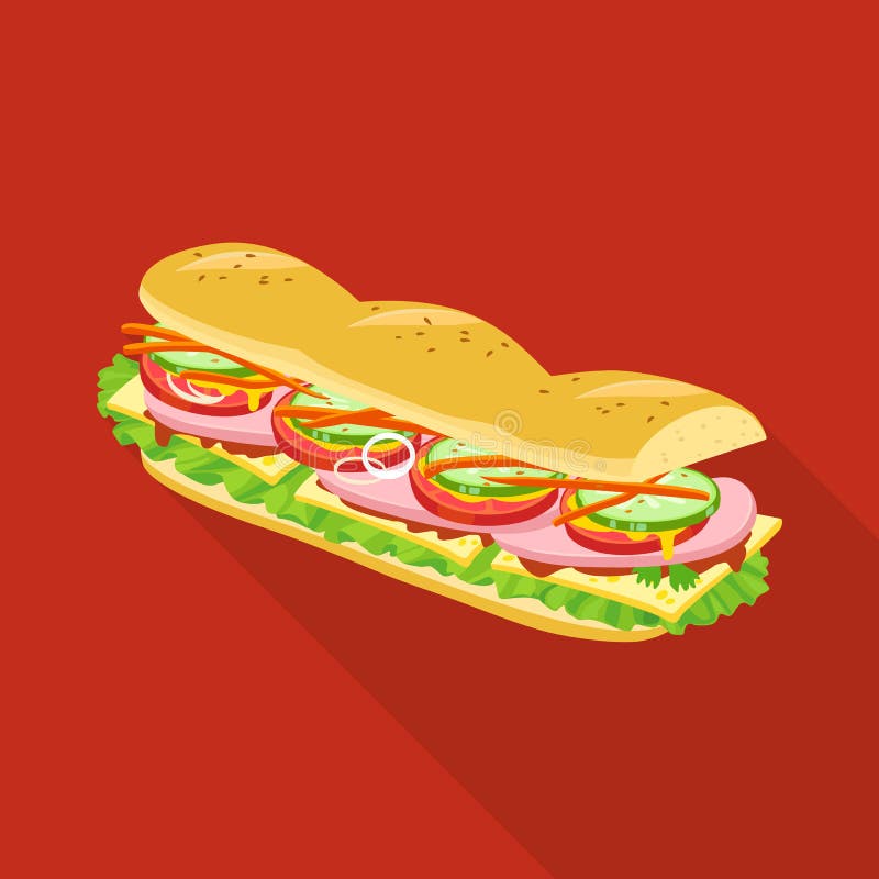 Vector Illustration of Burger and Hoagie Icon. Graphic of Burger and ...