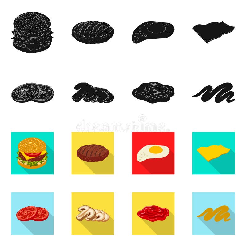 Vector Design of Burger and Sandwich Logo. Set of Burger and Slice ...