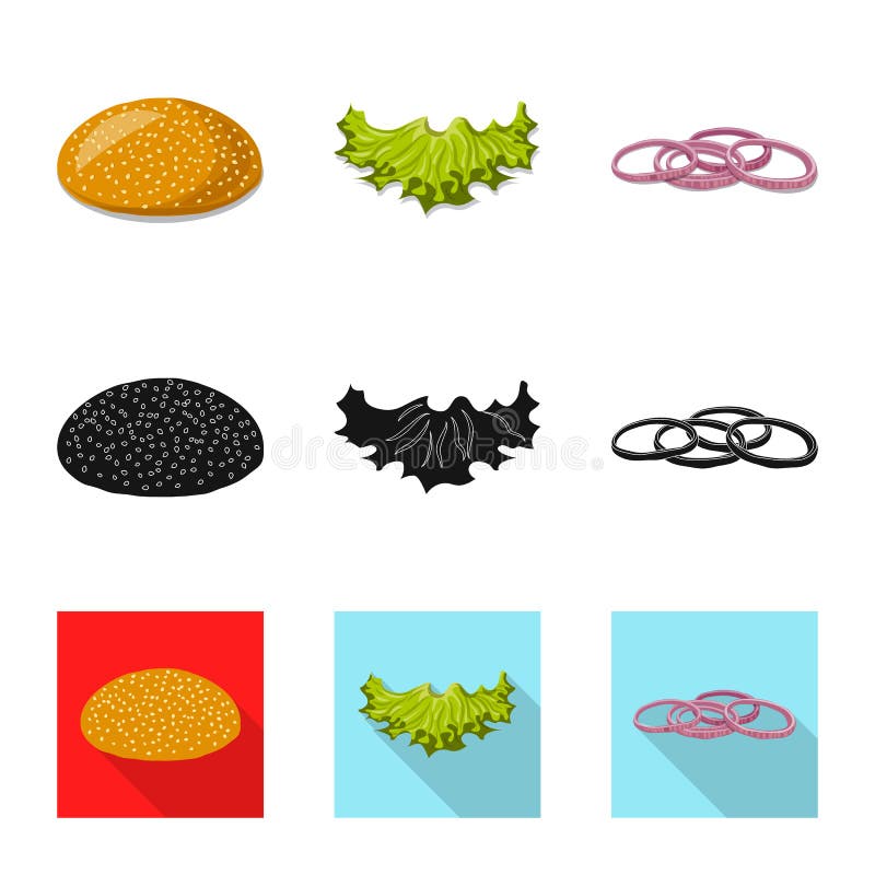 Vector Design of Burger and Sandwich Logo. Set of Burger and Slice ...