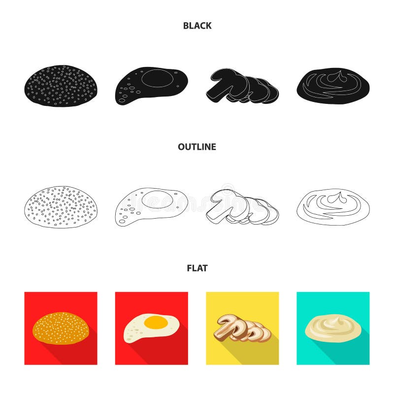 Vector Design of Burger and Sandwich Symbol. Set of Burger and Slice ...