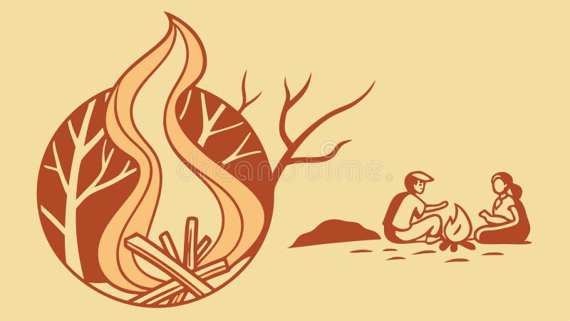 Campfire Flames Forest Fire Nature Warmth, Vector Design Generative AI ...