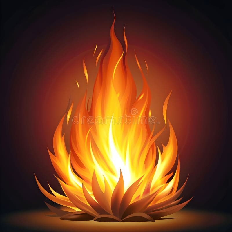 Vector Illustration of a Burning Fire Stock Illustration - Illustration ...