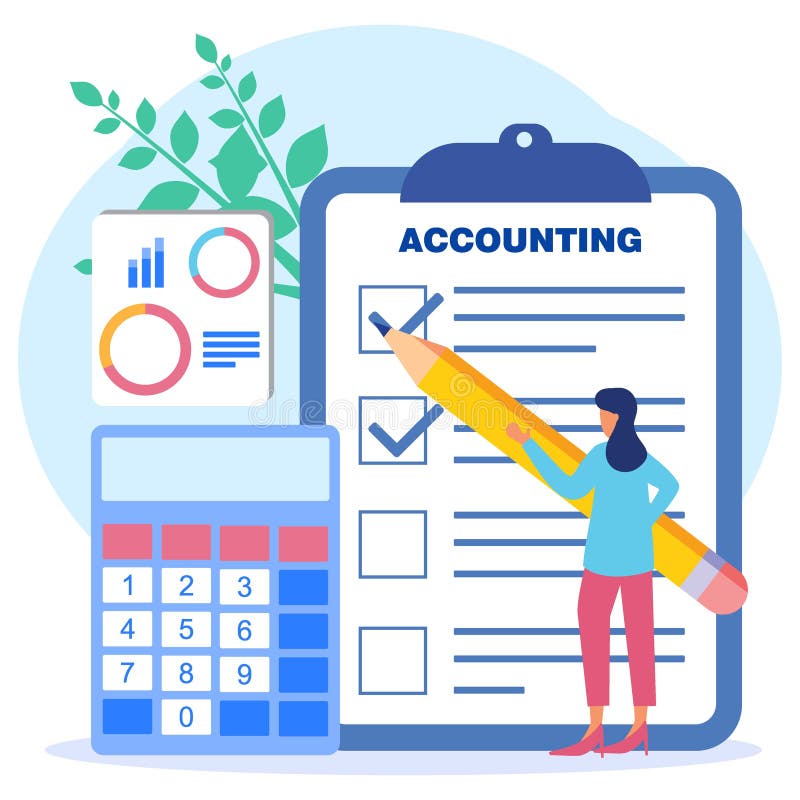 Illustration Vector Graphic Cartoon Character of Accounting Stock ...