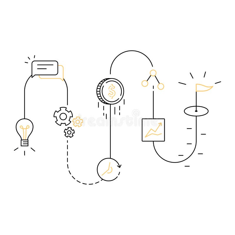 Vector Illustration of Business Development Process. Step by Step ...