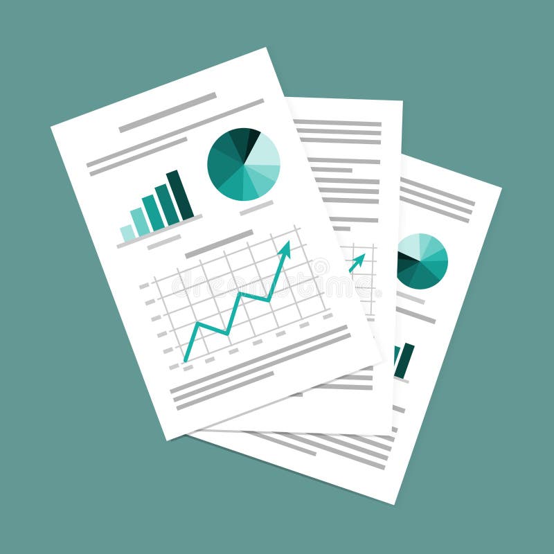 Business Documents, Paperwork or Business Reports on Blue Background ...