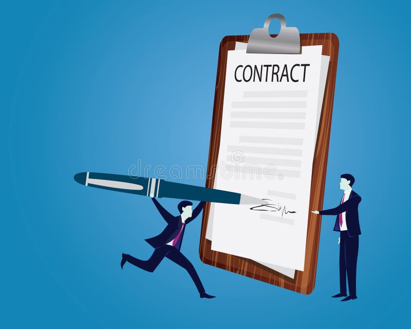 Contract Signing Legal Agreement Concept. Vector Illustration Stock ... Contract Signing Legal Agreement Concept. Vector Illustration Stock ...