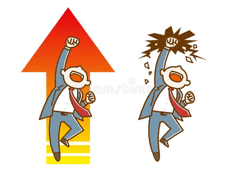 Vector Illustration of Business Man Breaking Down the Wall Stock Vector ...