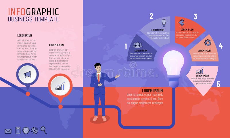 Business Man Infographic Template for Business Idea Concepts Wi Stock ...