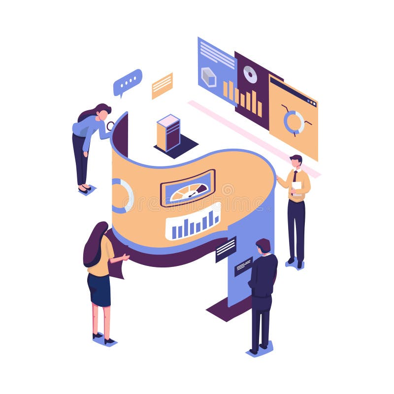 Office Workers are Studying the Infographic the Analysis of the ...