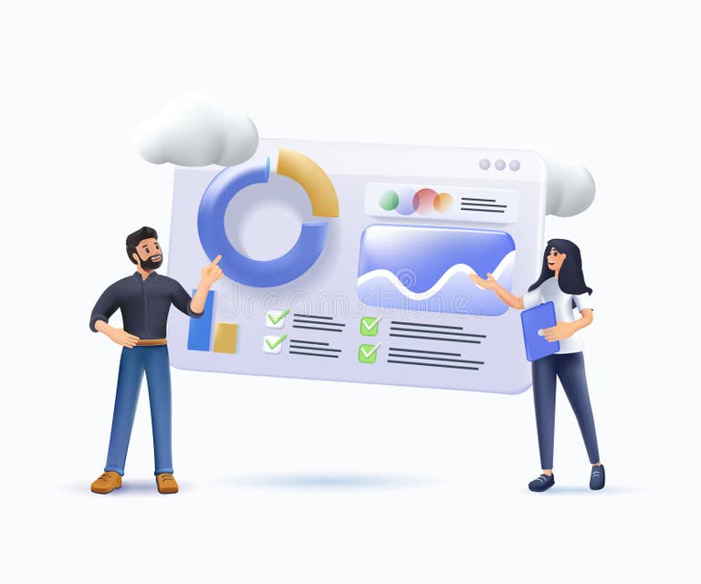 Vector Illustration of Business, Office Workers are Studying the ...