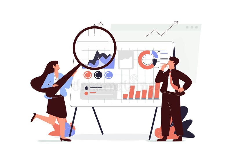 Vector Illustration of Business, Office Workers are Studying the ...