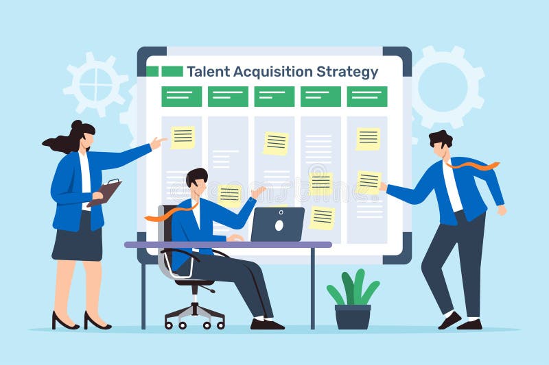 Vector Illustration of Business Professionals Collaborate on Talent ...