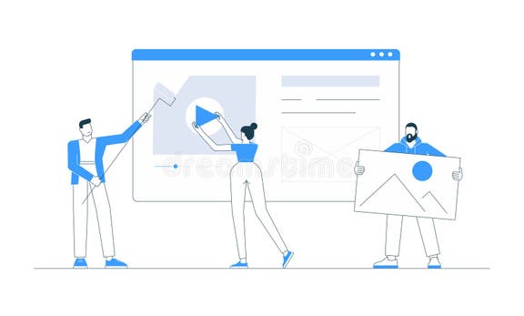 Vector Illustration of a Business Team Designing a Website. Concept of ...