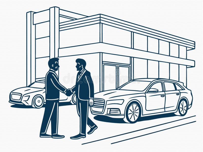Vector Illustration of a Businessman Shaking Hands with Customer in ...