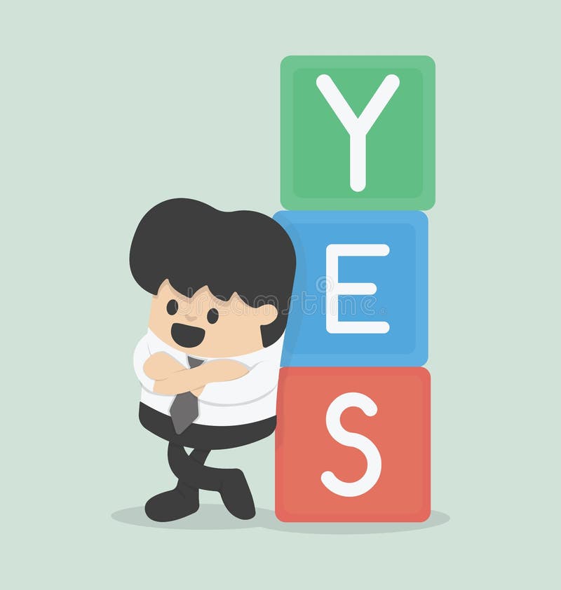 Vector Illustration of a Businessman with YES Stock Vector ...