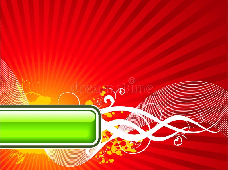 Vector Illustration with Button on Red Background Stock Vector ...