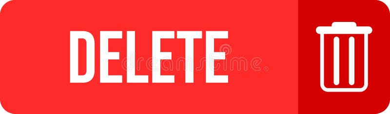 Delete Button in Red Color. Button for Delete. Stock Vector ...