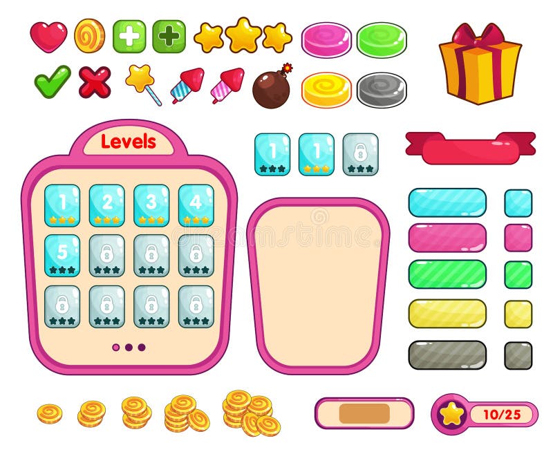 A Set of Buttons for the Design of Games and Applications. UI Candy ...