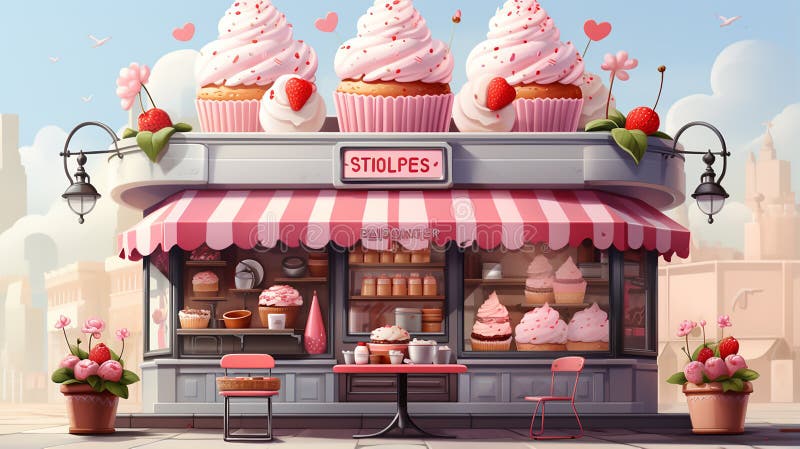 Ector Illustration of Cake Shop Stock Illustration - Illustration of ...