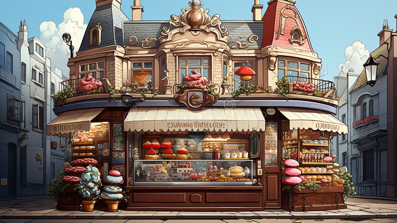 Ector Illustration of Cake Shop Stock Illustration - Illustration of ...