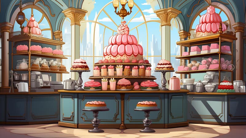 Ector Illustration of Cake Shop Stock Illustration - Illustration of ...