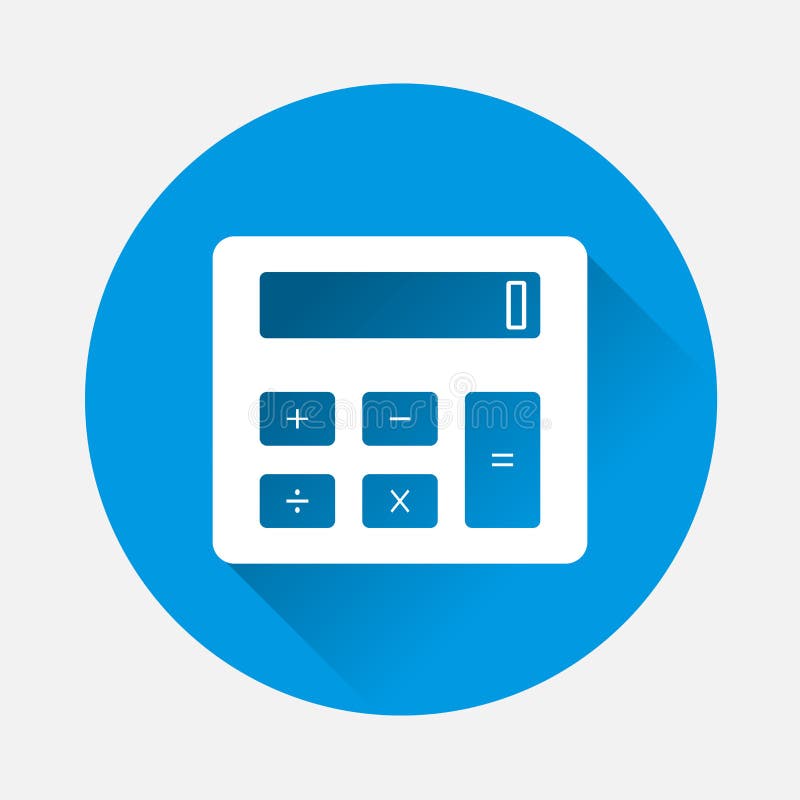 Vector Illustration Calculator on Blue Background. Flat Image Ca Stock ...