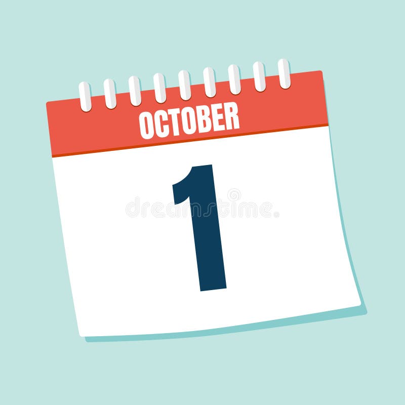 Vector Illustration. Calendar Icon. Calendar Date - October 1. Planning ...