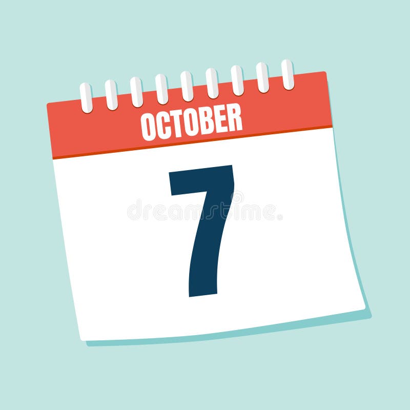 October 7 Day Calendar Stock Illustrations – 78 October 7 Day Calendar ...