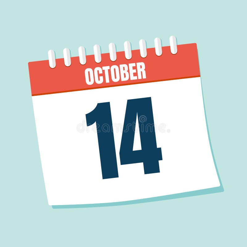 Vector Illustration. Calendar Icon. Calendar Date - October 14 ...