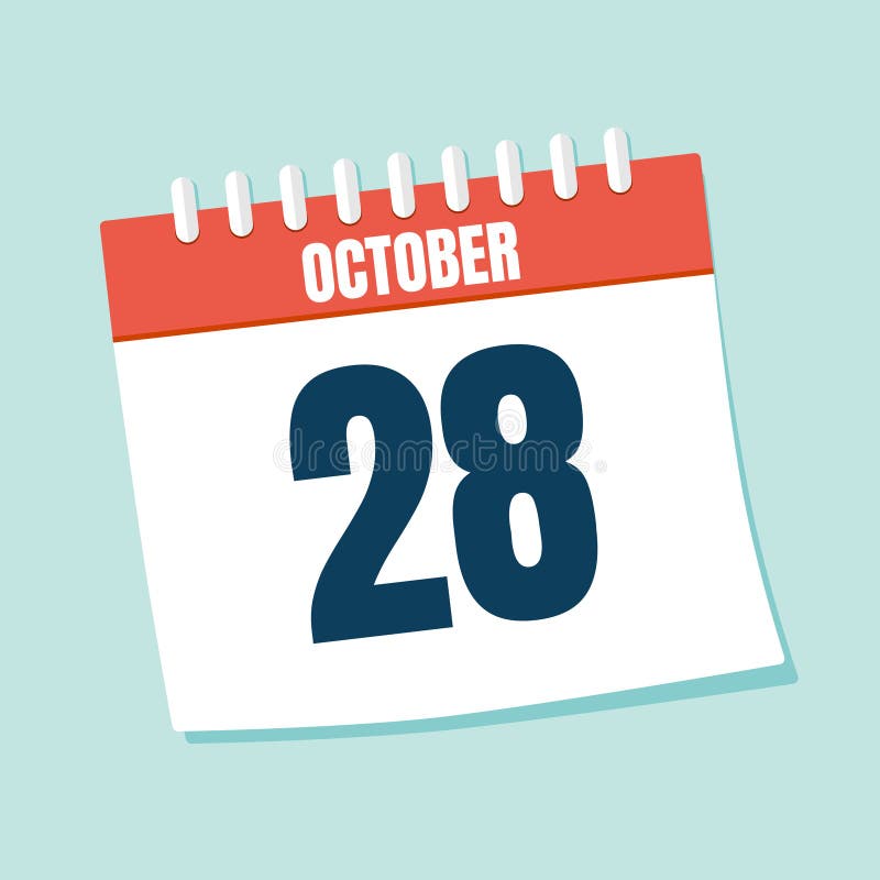Vector Illustration. Calendar Icon. Calendar Date - October 28 ...