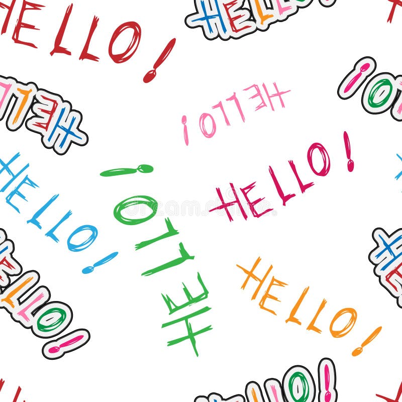 Lettering Hello. Vector Calligraphy Word Hello. HELLO Handwritten Font ...