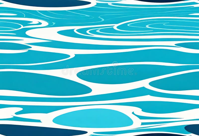 Vector Illustration, Calm Transparent Water Surface with Intricate ...