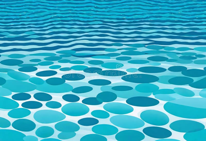 Vector Illustration, Calm Transparent Water Surface with Intricate ...
