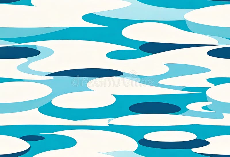 Vector Illustration, Calm Transparent Water Surface with Intricate ...