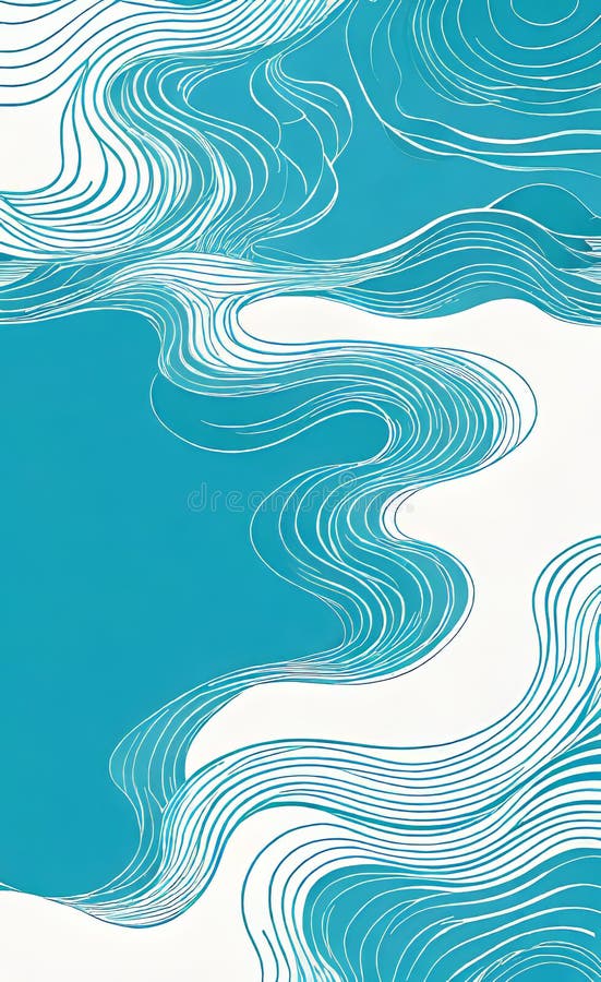 Vector Illustration, Calm Transparent Water Surface with Intricate ...