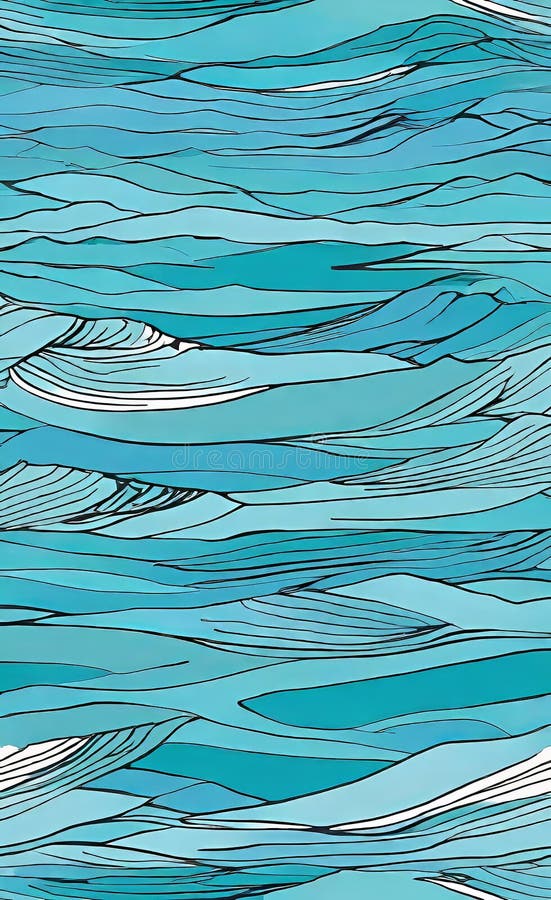 Vector Illustration, Calm Transparent Water Surface with Intricate ...