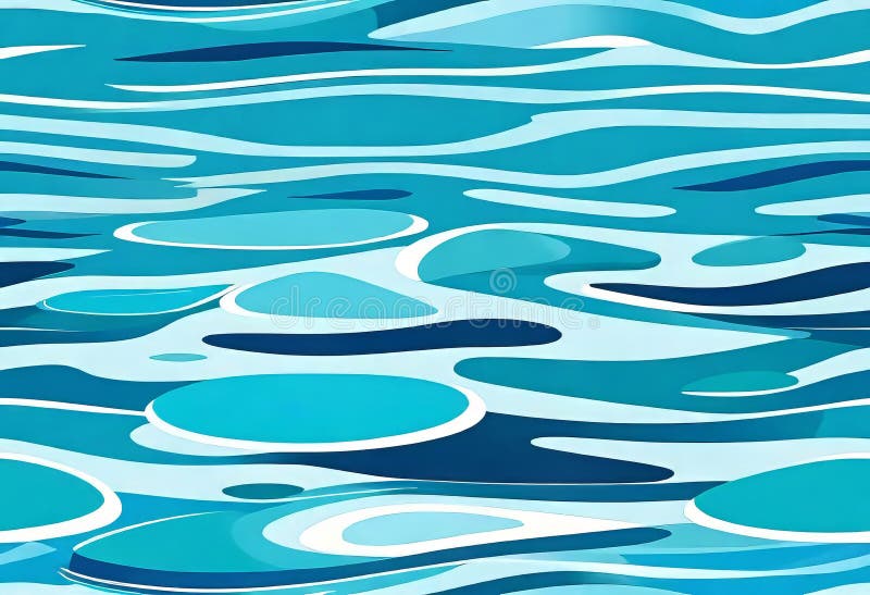 Vector Illustration, Calm Transparent Water Surface with Intricate ...