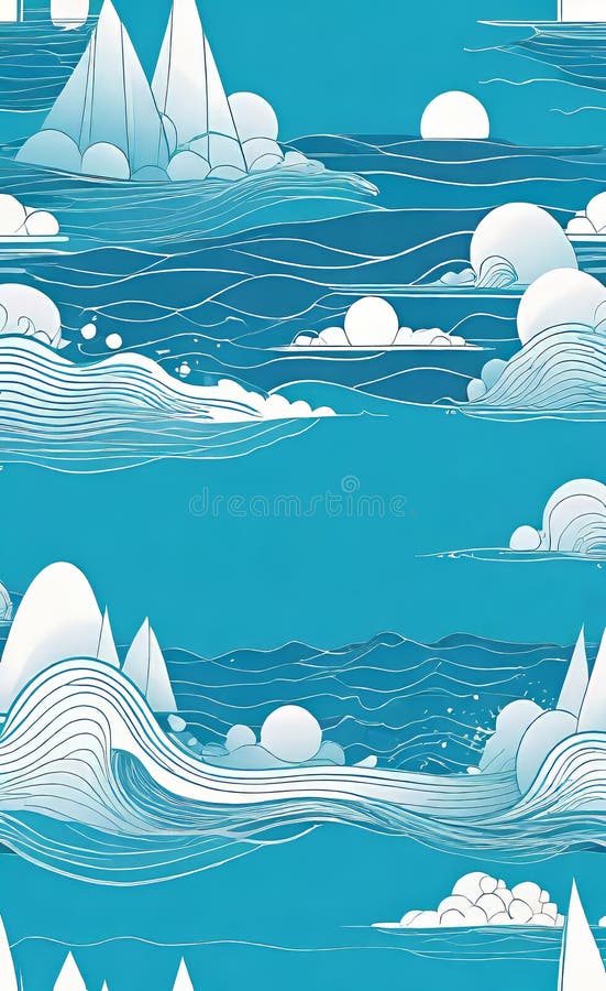 Vector Illustration, Calm Transparent Water Surface with Intricate ...