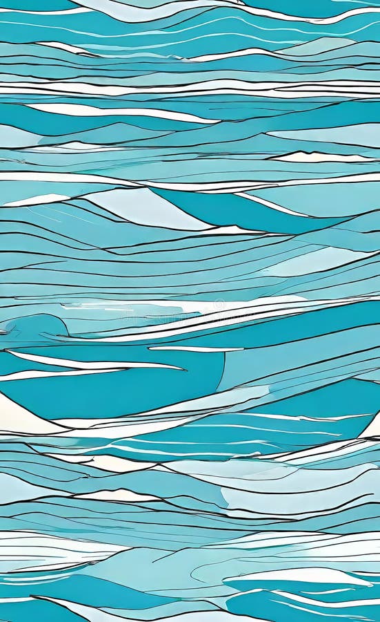 Vector Illustration, Calm Transparent Water Surface with Intricate ...