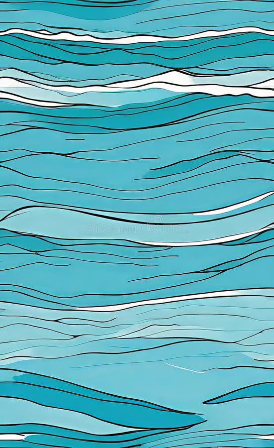 Vector Illustration, Calm Transparent Water Surface with Intricate ...