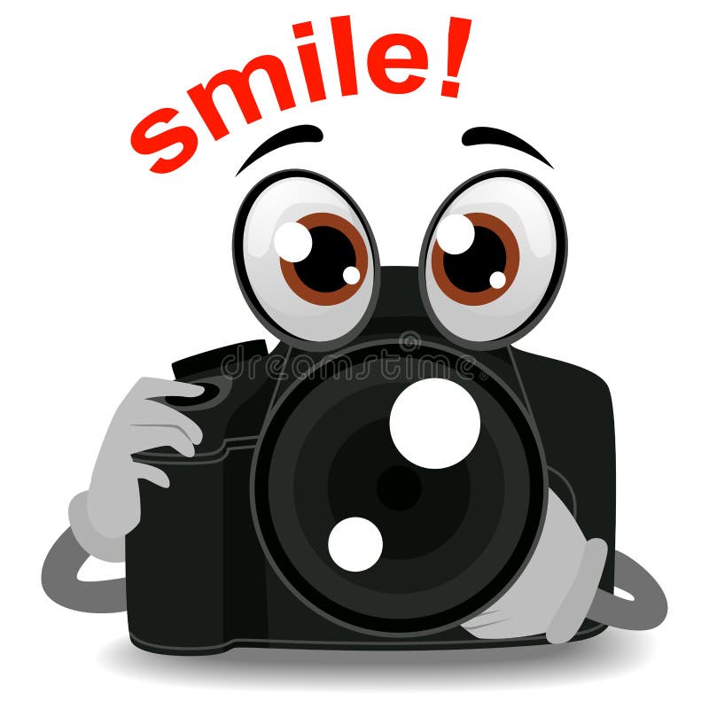 Camera Mascot holding Lens stock vector. Illustration of digital - 97850871