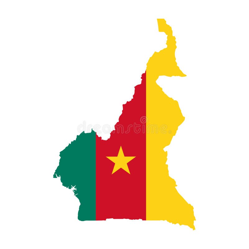 Vector Illustration of Cameroon Flag Map. Vector Map. Stock Vector ...